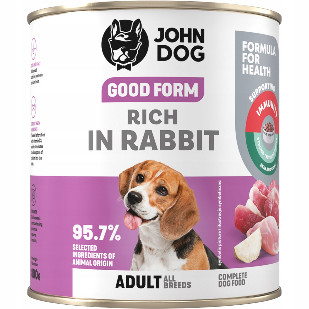 JOHN DOG Good Form Rich in rabbit - vlhké krmivo pro psy - 800g ...