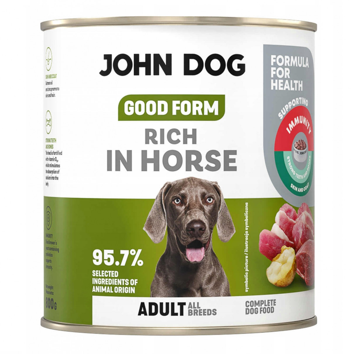 JOHN DOG Good Form Rich in horse - vlhké krmivo pro psy - 800g Zoofaster.cz